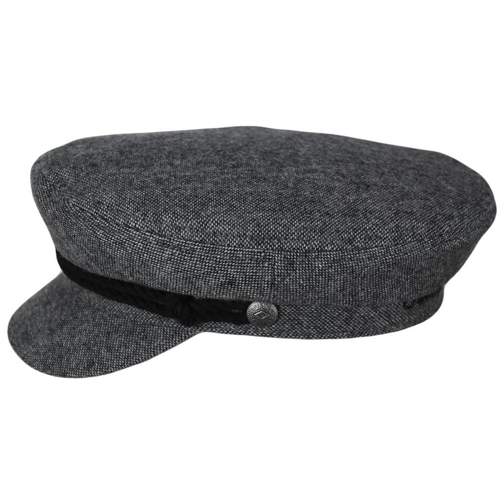 Wool Blend Tweed Fiddler Cap - Grey/Black – Village Hat Shop