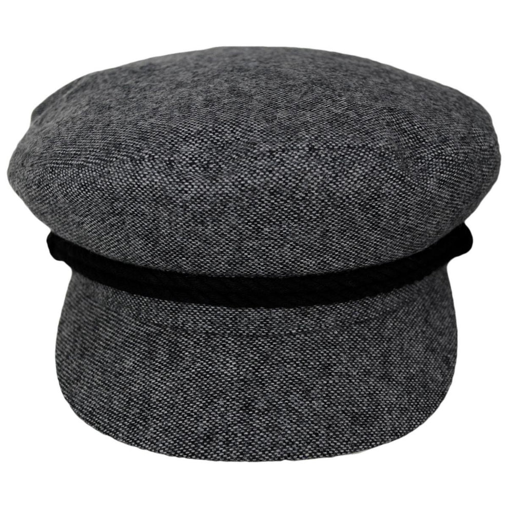Wool Blend Tweed Fiddler Cap - Grey/Black – Village Hat Shop